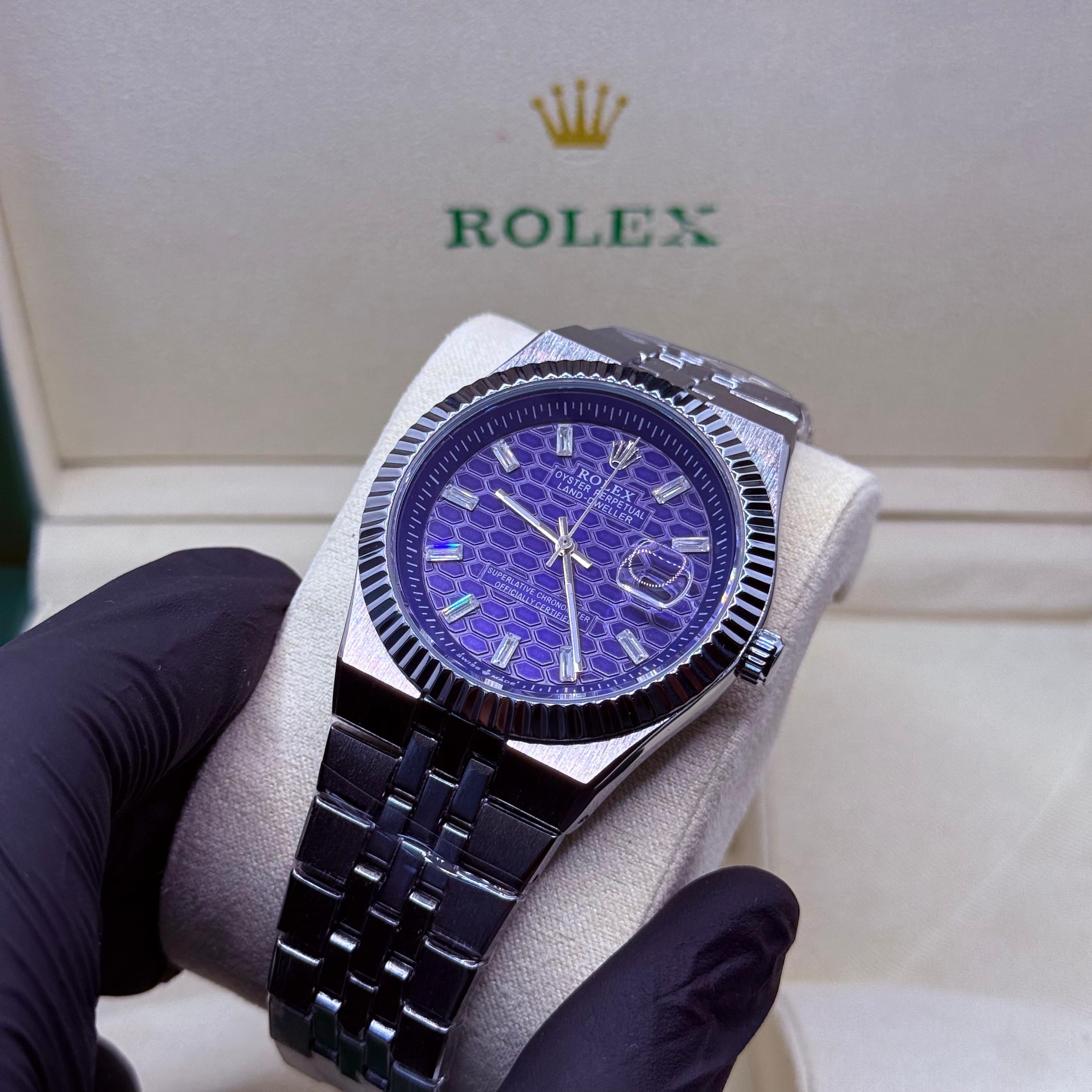 Rolex Land Dweller silver with blue dial – 2s Store