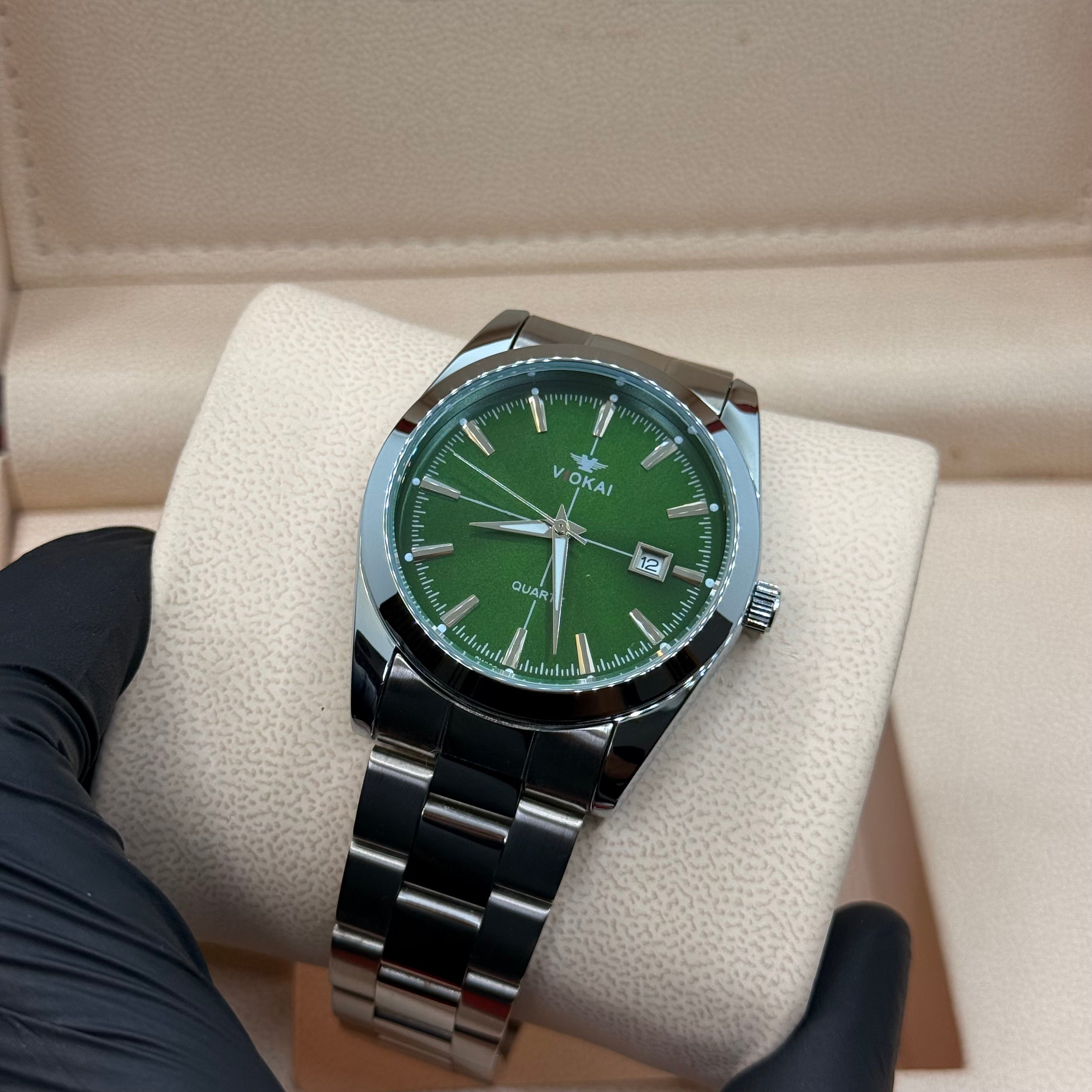 Tissot style silver with green dial – 2s Store