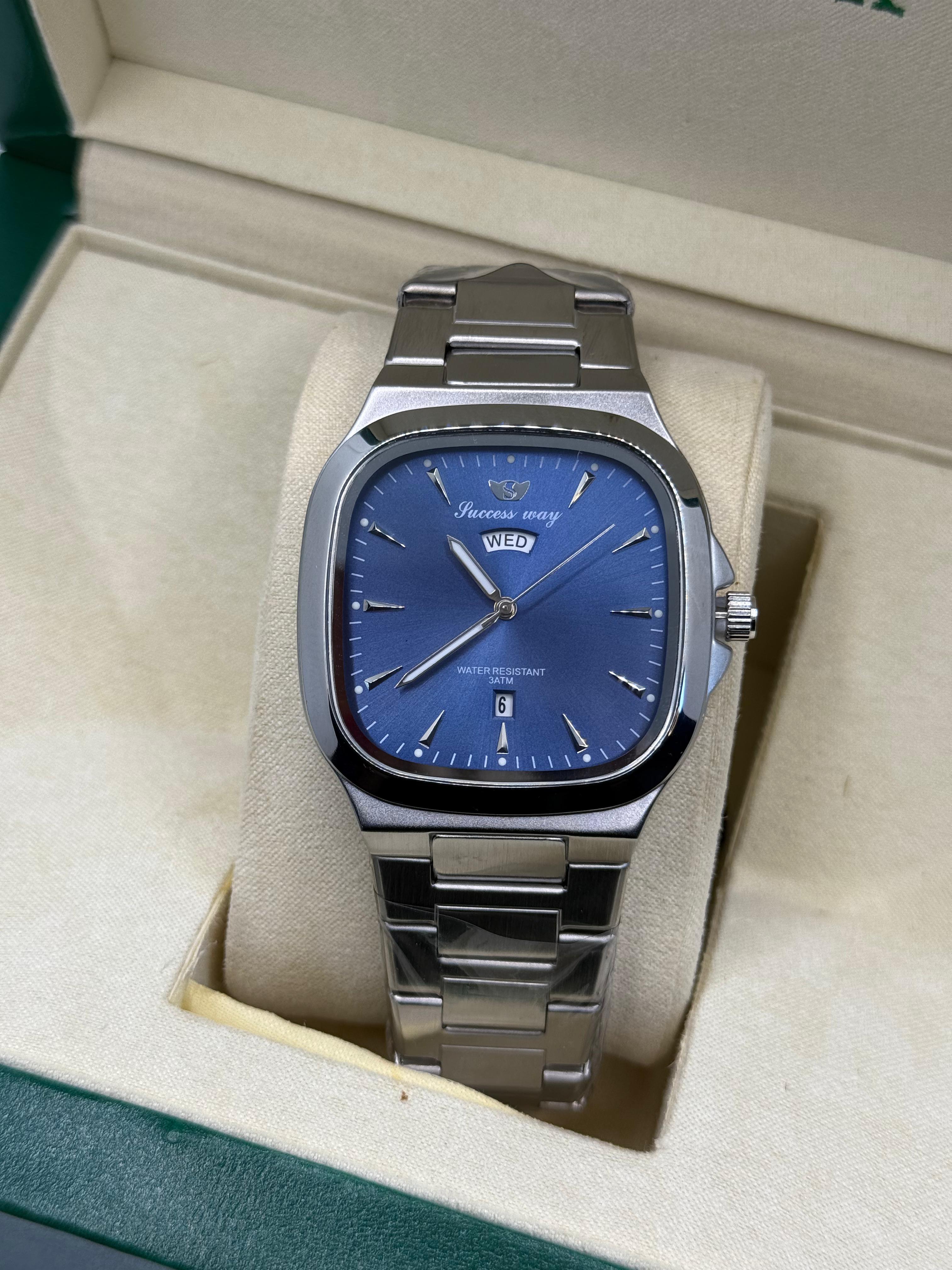 Success way silver with blue dial DAY & DATE – 2s Store