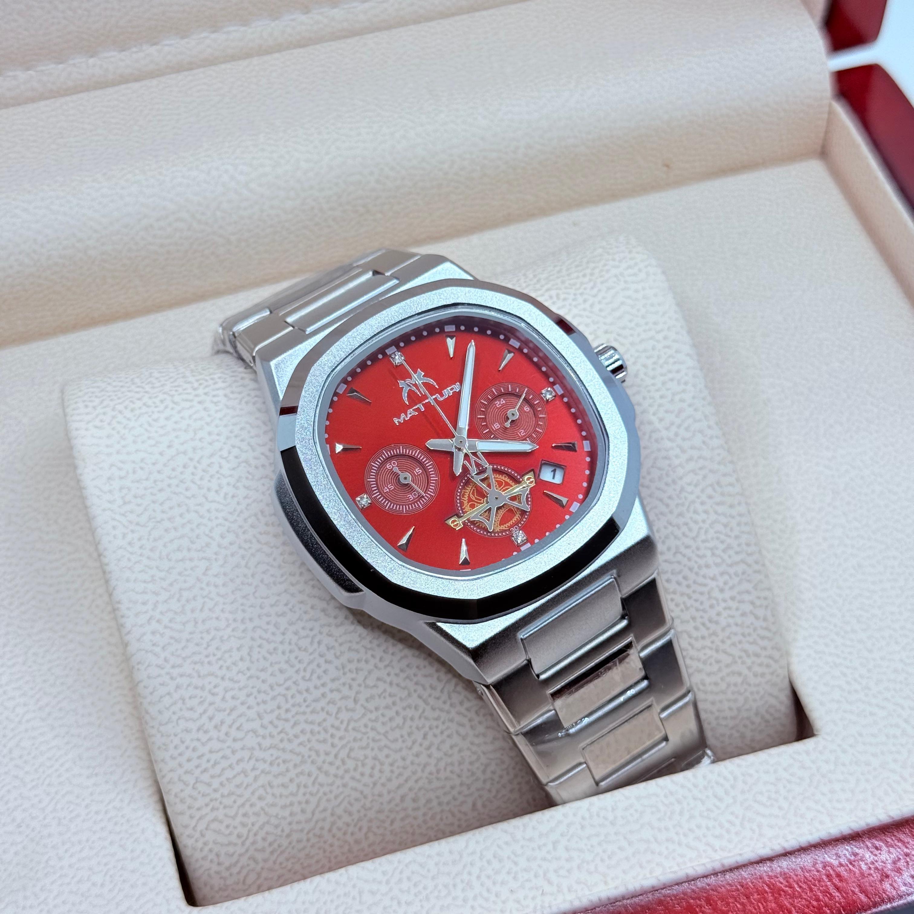 Matturi silver with Red Dial (All Chronograph Working ) – 2s Store